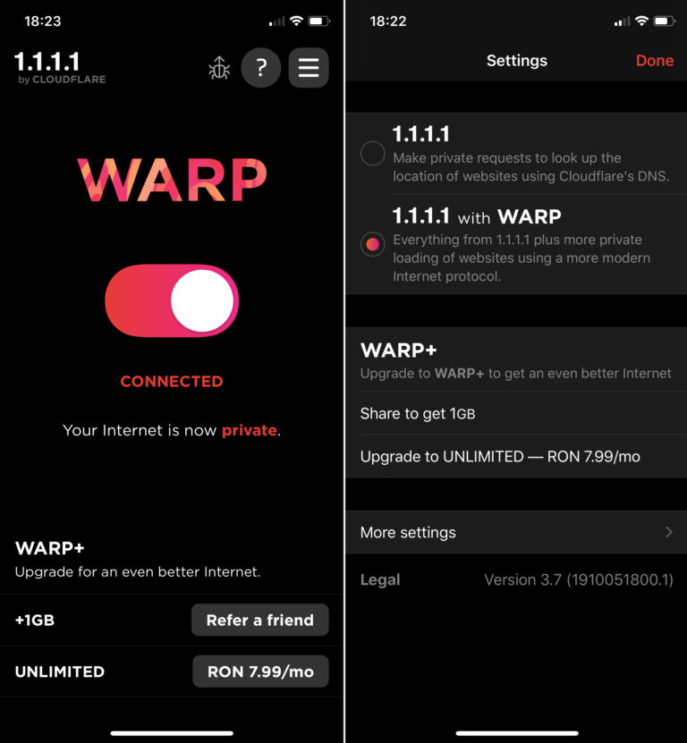 1.1.1.1 & WARP- Android和iOS的VPN服务 - 隐形设置