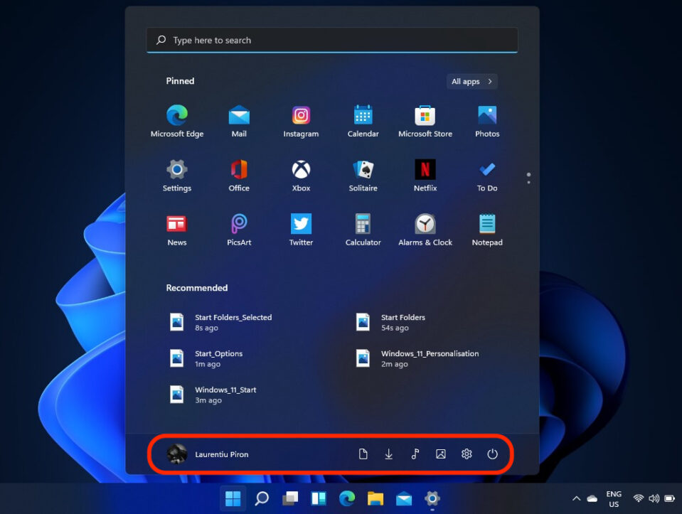 How to customize the Start menu in Windows 11 / Recent Files, Apps, Folder
